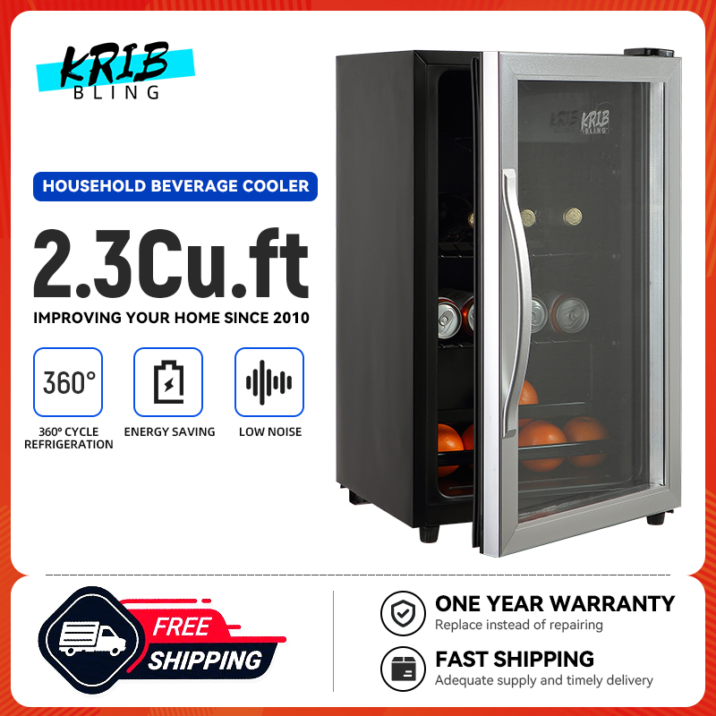 KRIB BLING Ice Mini Bar Beer Wine Beverage Refrigerator and Cooler For ...