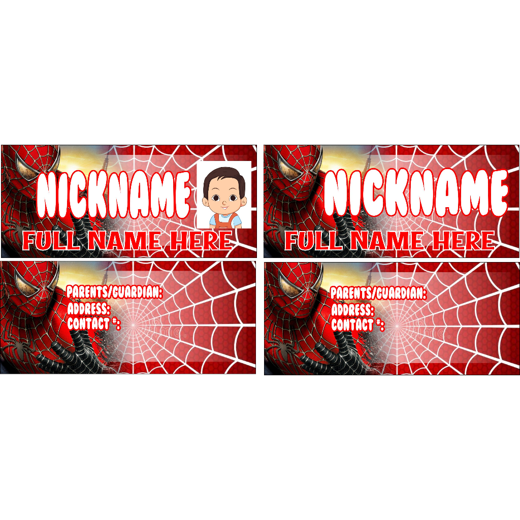 FOR BOYS - PVC Name plate - NAme Tags back to back Student ( Customized ...