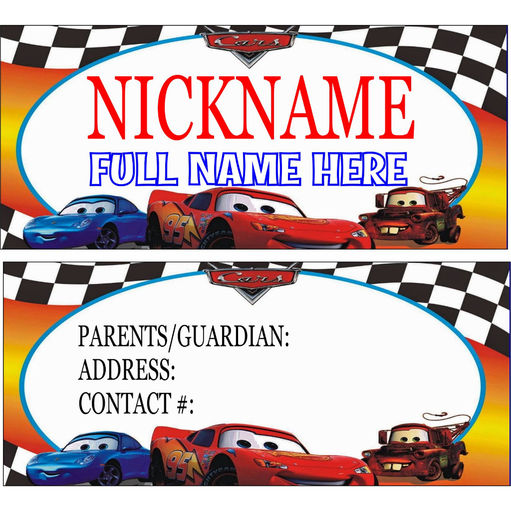 FOR BOYS - PVC Name plate - NAme Tags back to back Student ( Customized ...