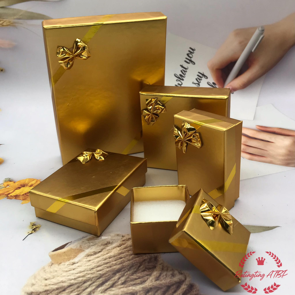 Jewelry box Bow Accessories Gift box gold | Shopee Philippines