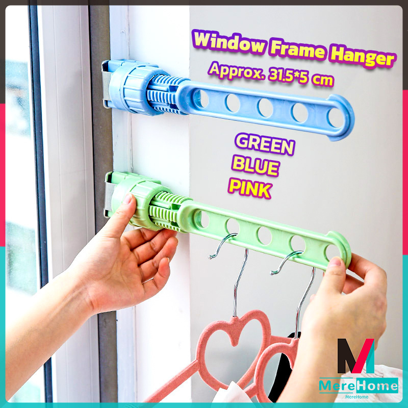 Punch-free Portable Indoor Balcony 5 Hole Clothes Hanging Drying Rack ...