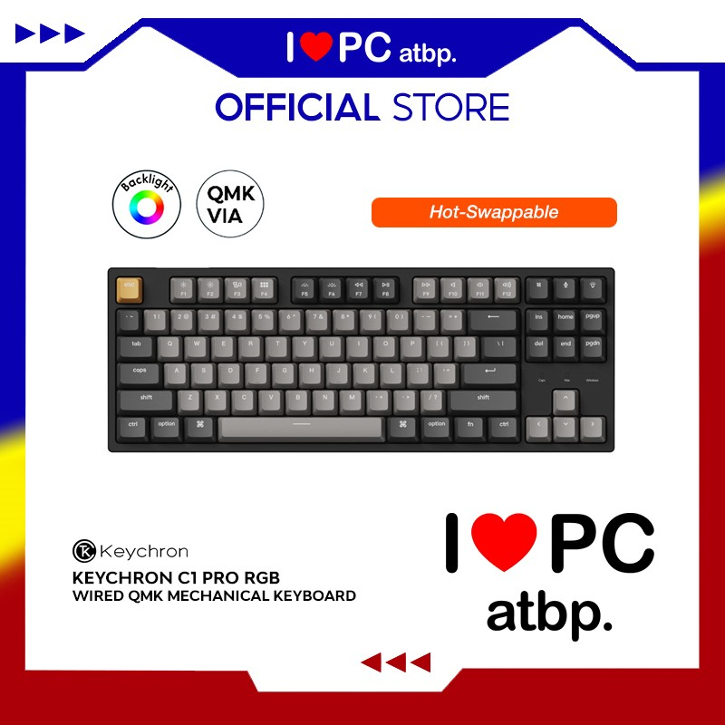 Keychron C1 Pro QMK/VIA Wired Mechanical Keyboard (TKL, Wired, RGB LED ...