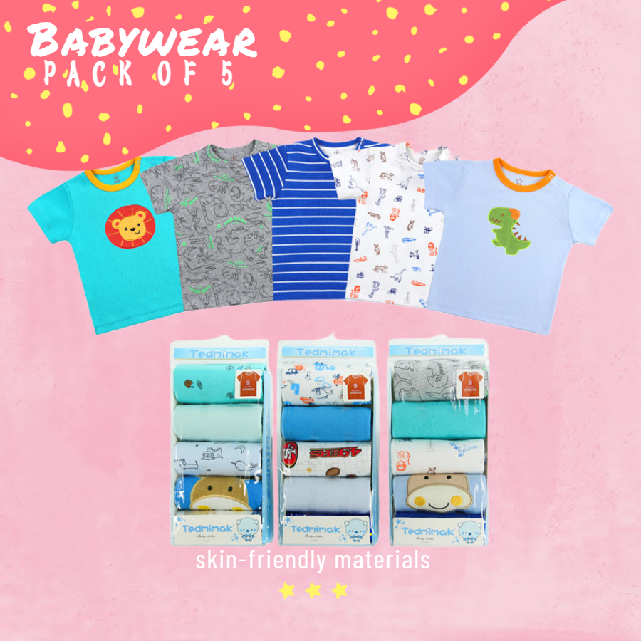 Adorable Short-Sleeve Baby T-Shirts - Pack of 5 - Perfect for 3, 6, and ...