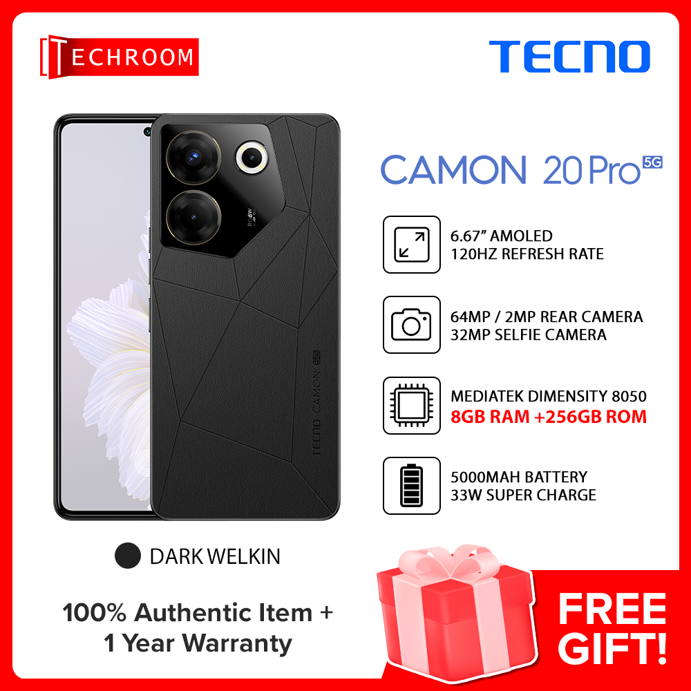 Tecno Camon 20 Pro 5G | 8GB RAM + 256GB ROM | MTK D8050 | Android 13 ...