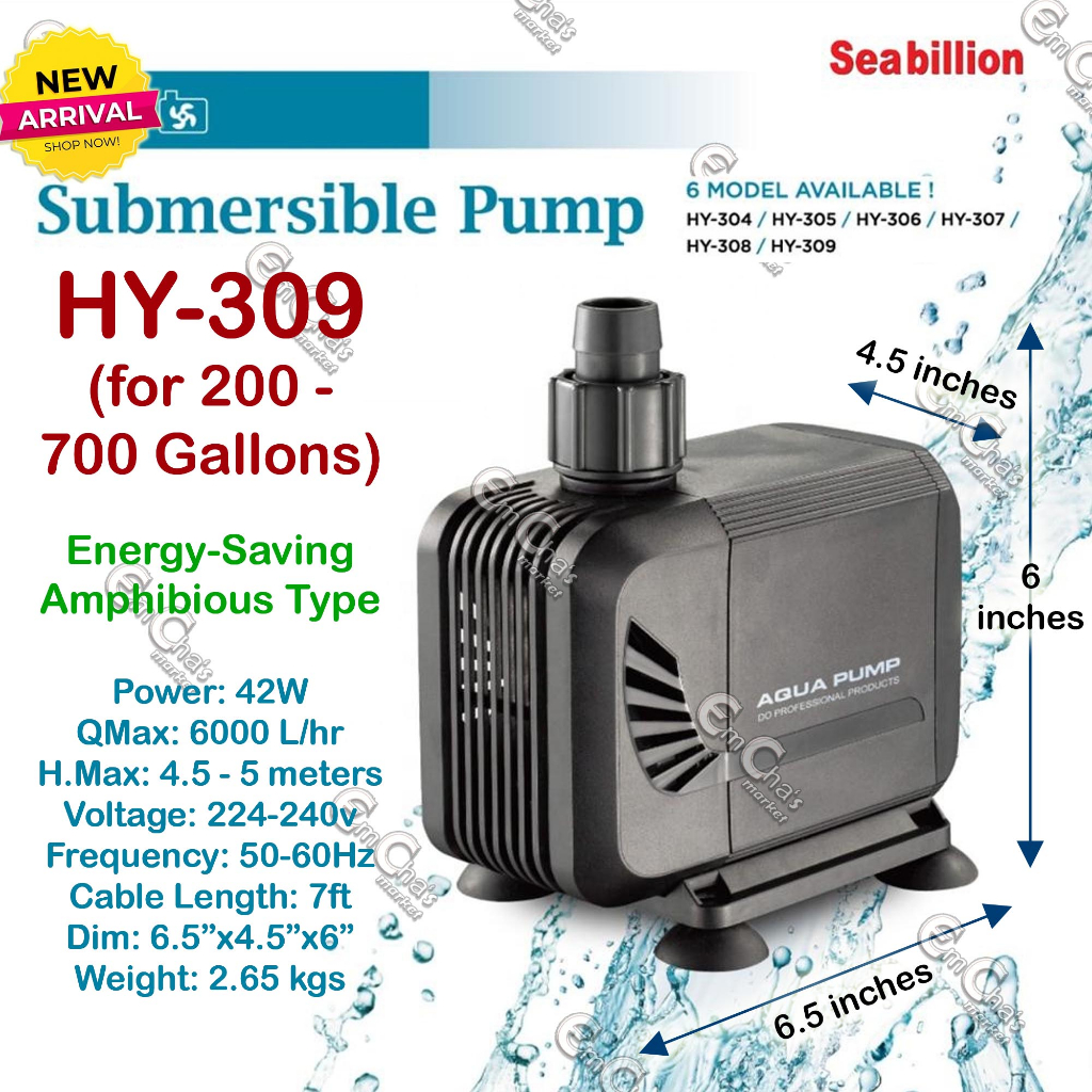Seabillion Aqua Pump Hy-309 (3-0-Nine) for 200-700 Gal (Pwd)(Pnd)(200gl ...