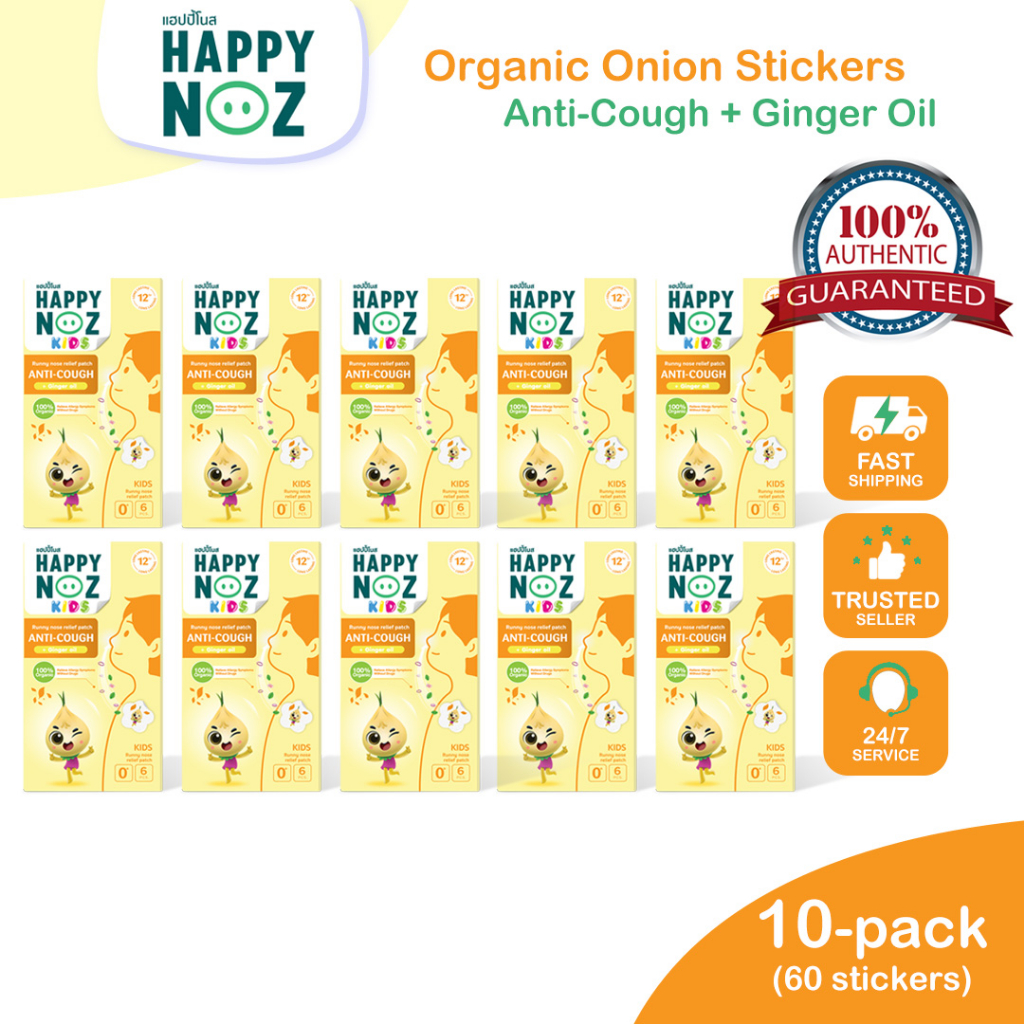 Happy Noz Anti-Cough Organic Onion Sticker for Baby and Kinds - Yellow ...