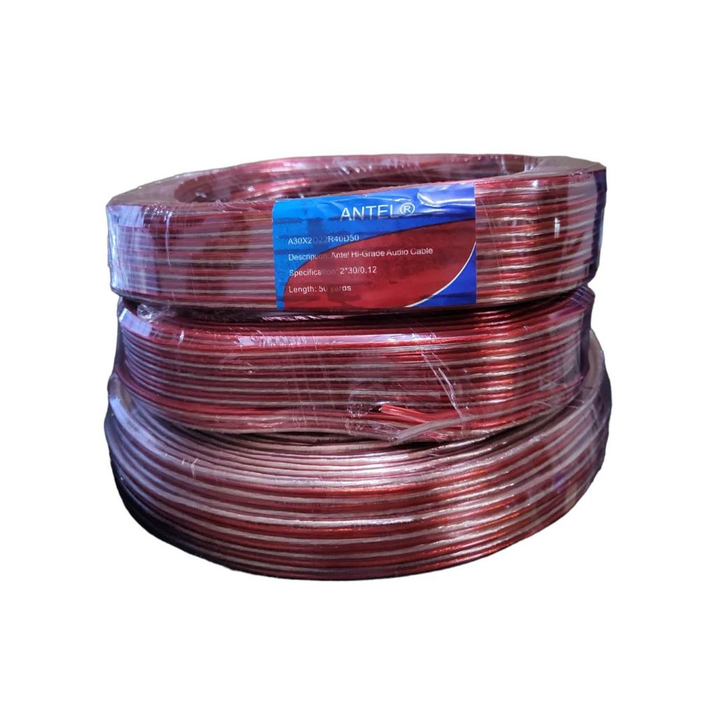 Antel High Quality Speaker Wire Transparent #22 45m/50yards (Red/White ...