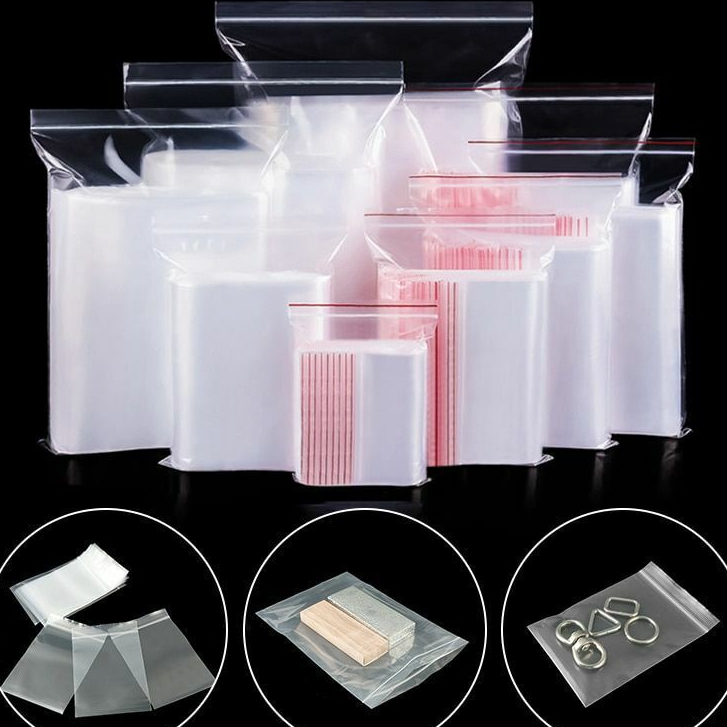 100 pcs Small Clear Zip Lock Resealable Plastic Bag Ziplock | Shopee ...