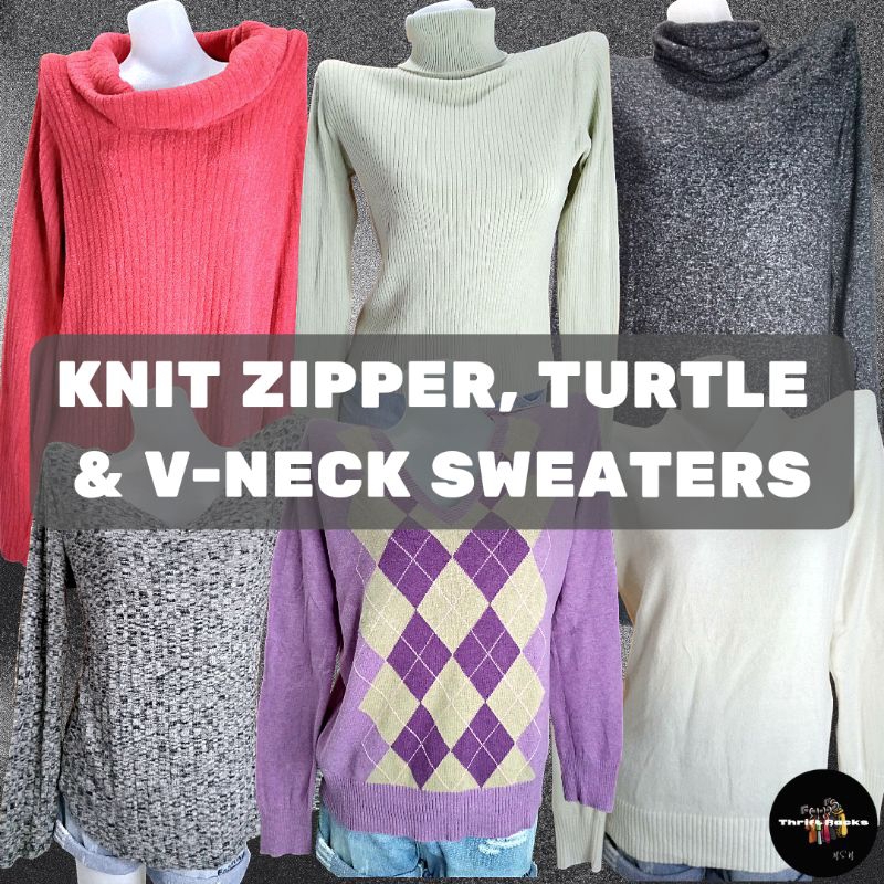 KNITWEAR (Zipper, Turtle & V-neck Sweaters)-Preloved/Thrifted(US ...