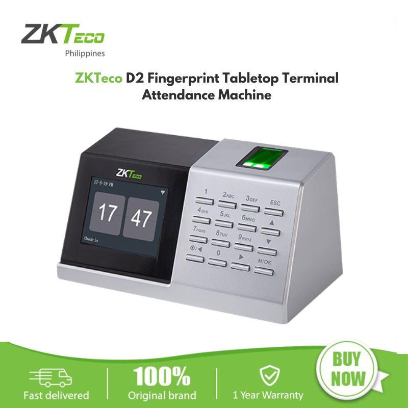 ZKTeco D2 Fingerprint Tabletop Terminal Attendance Machine Built In ...