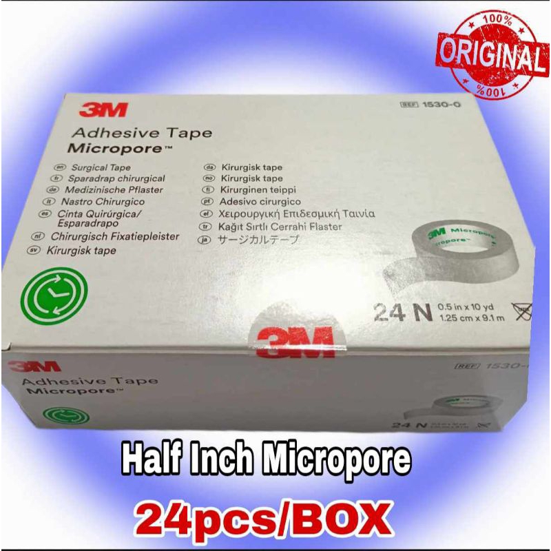 3M Micropore Surgical Tape 1/2 inch ( 24 pieces per box ) | Shopee Philippines