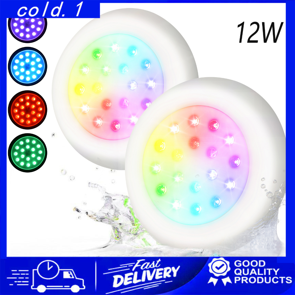 7 Color Underwater Light Led RGB Submersible Swimming Pool Lamp IP68 Waterproof Diving Light ...