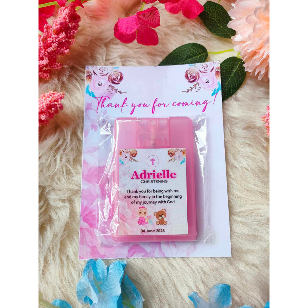 Personalized Alcohol Spray Bottle Souvenir - Baptismal, Birthday ...