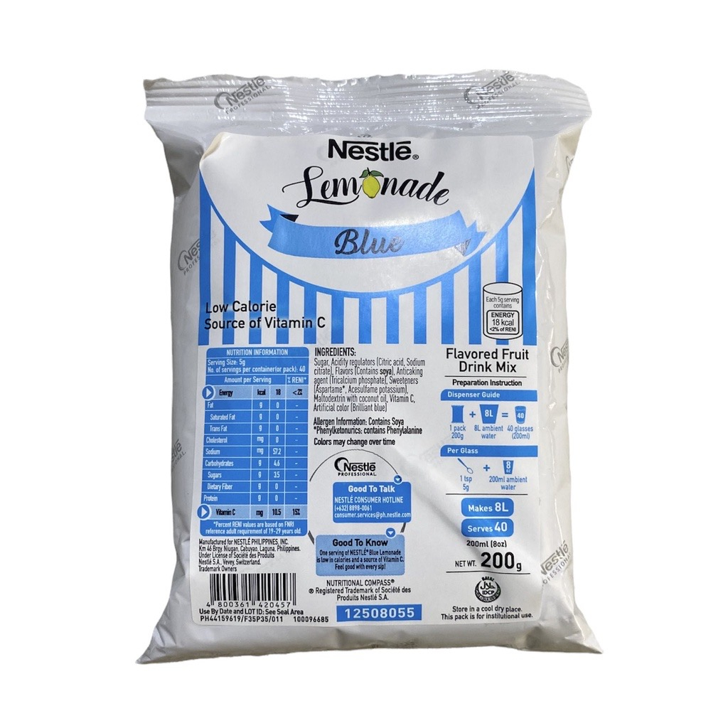 Nestle Blue Lemonade Flavor Fruit Drink Mix 200G | Shopee Philippines