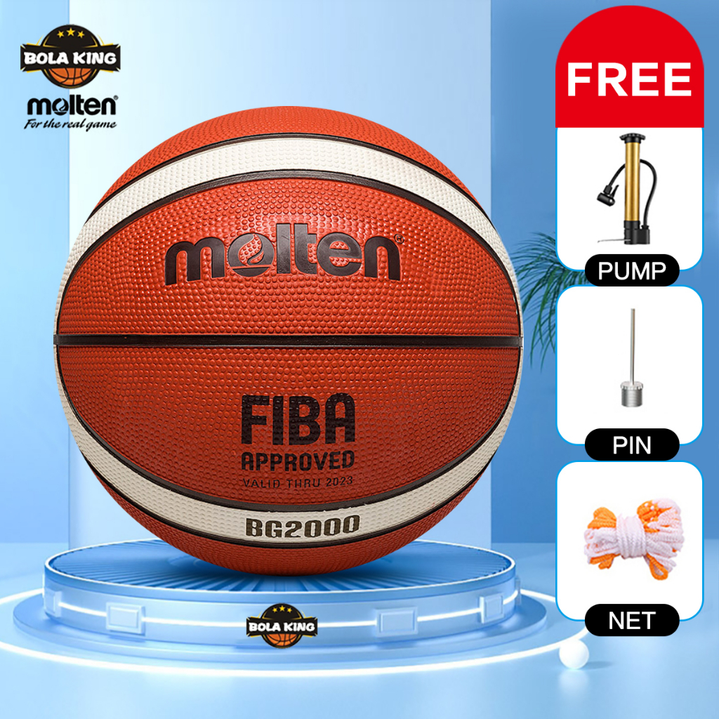 Molten BG2000 Size 7 Basketballs Rubber for Man 2023 FIBA Match Training Basketball Adults ...