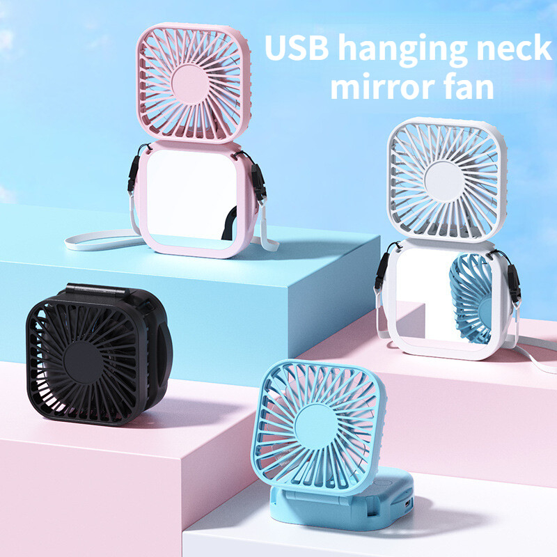 2in1 USB Charging Mini Fan with Mirror Handheld & Desk Fan | Shopee ...