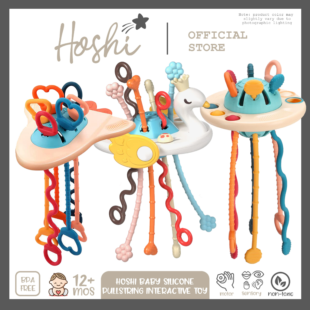 Hoshi Baby Monty Pullstring Interactive Toy Teether, 100% Food Grade ...