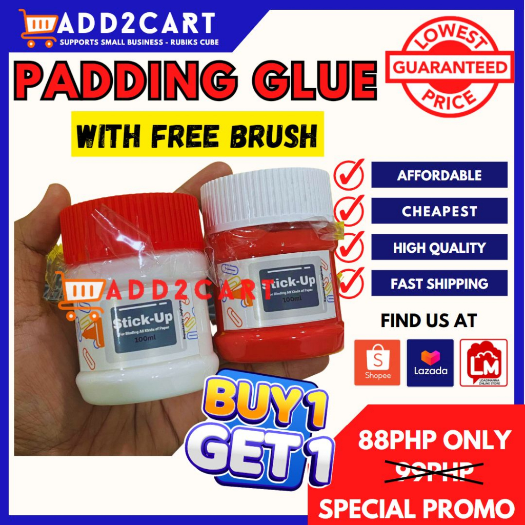 Stick-up Red Padding Glue FREE BRUSH Cement, White Glue, Strong Adhesive 100ml | Shopee Philippines