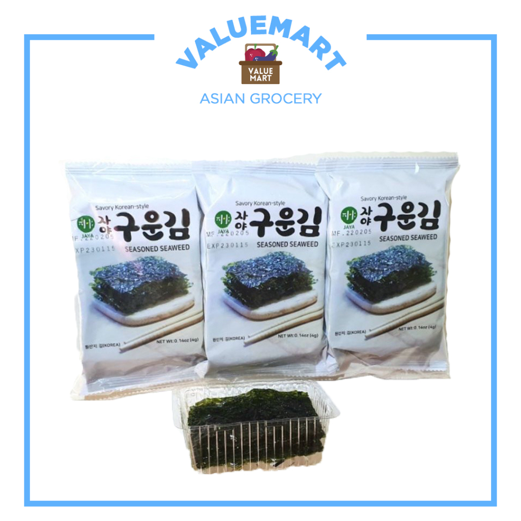 Jaya Korean Seasoned Roasted Seaweed Nori Sushi Bake Snack with Sesame ...