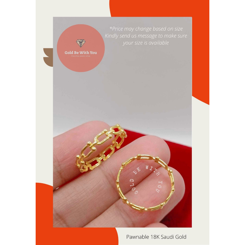 Pawnable 18k Saudi Gold WA Hardware Ring | Shopee Philippines
