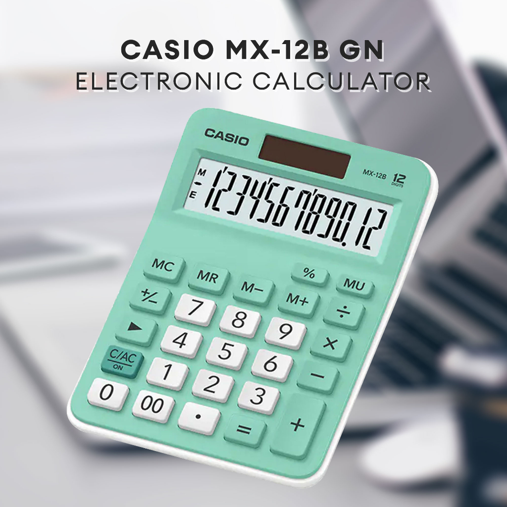 Calculator (MX-12B)- MX-12B-GN Green Electronic Calculator Mini Desk ...