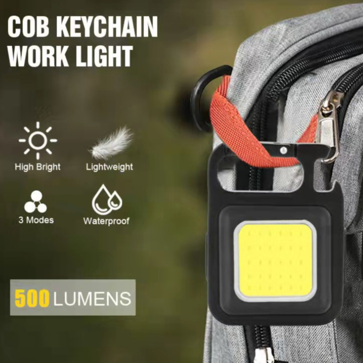 Portable Mini COB LED Flashlight USB Rechargeable Keychain Light Pocket ...