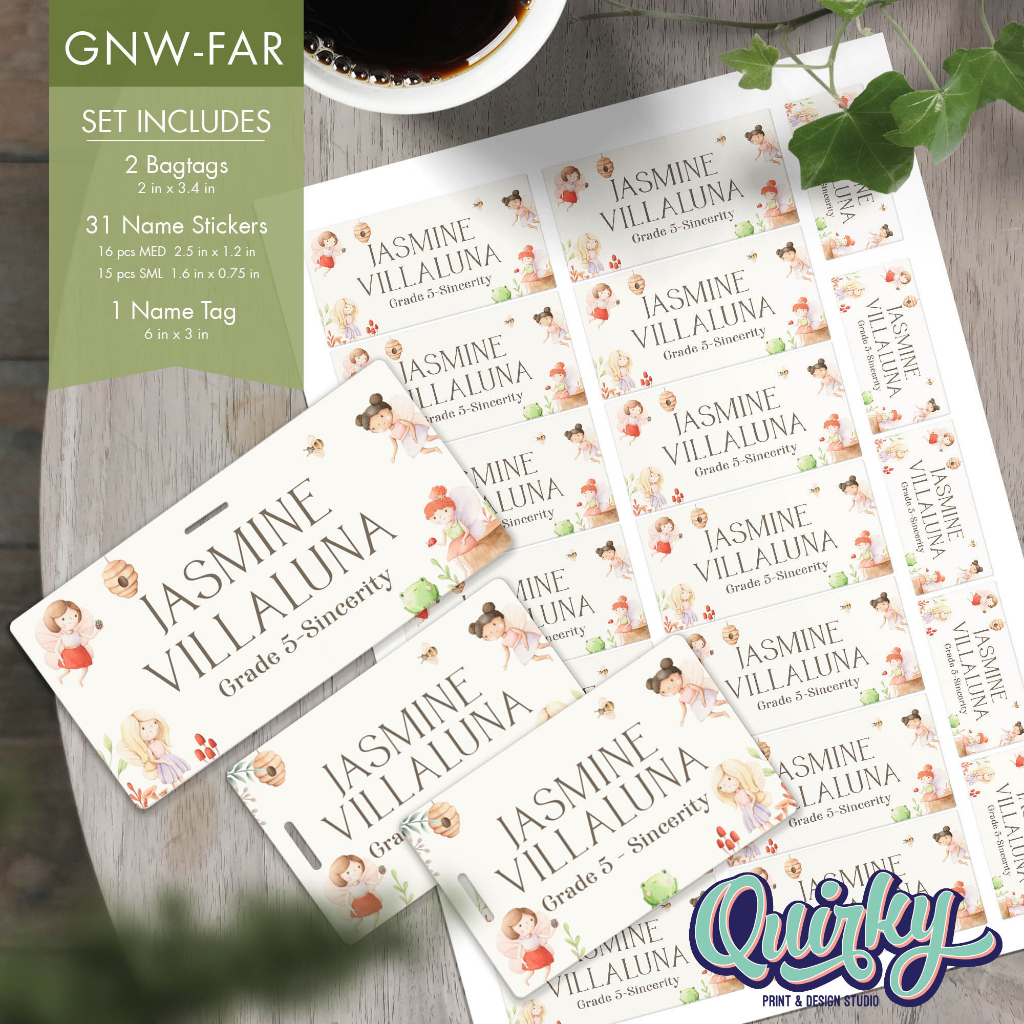 Personalized Back To School Set - Girl Designs - Name Tag, Bag Tag and ...