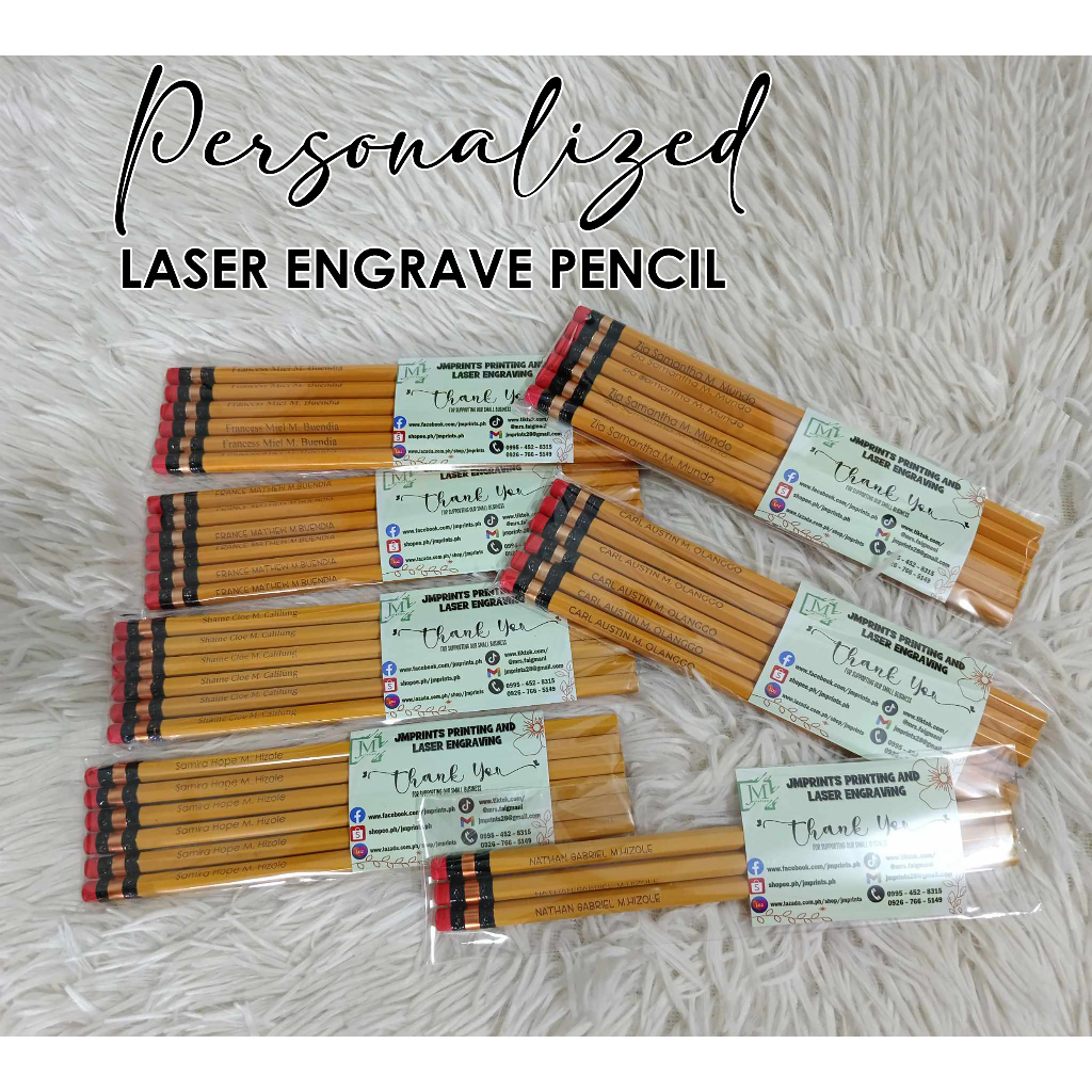 JMPrints : 1 Piece Personalized Name Laser Engraved Pencil Made of Wood ...