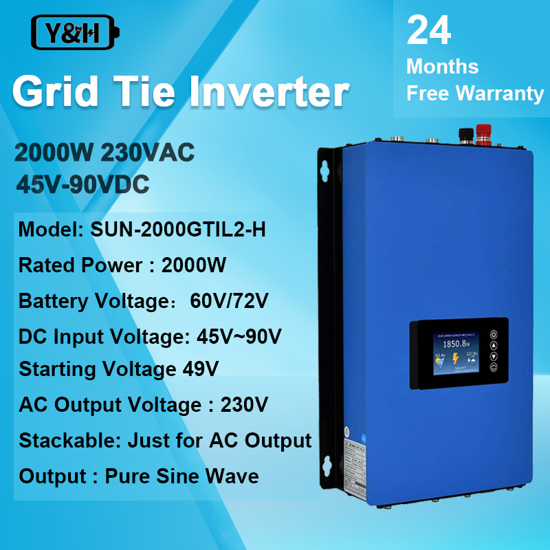 Y&H 2000W Grid Tie Inverter with Limiter Sensor MPPT Stackable DC45-90V ... Y&H 2000W Grid Tie Inverter with Limiter Sensor MPPT Stackable DC45-90V ...