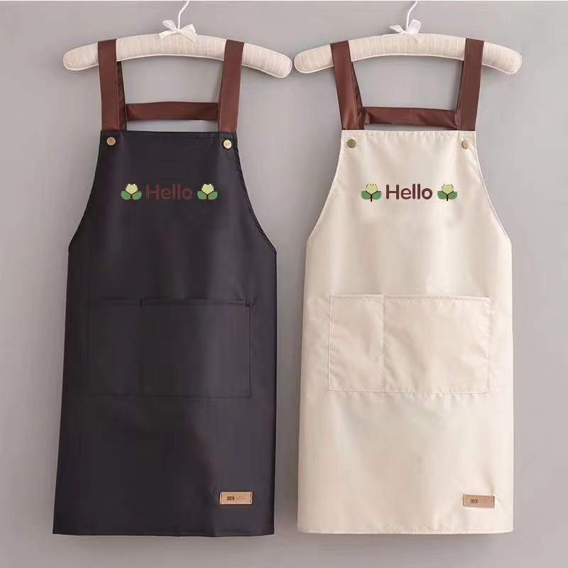 COD Premium Waterproof Kitchen Apron Durable Cotton Canvas Baking Chef ...