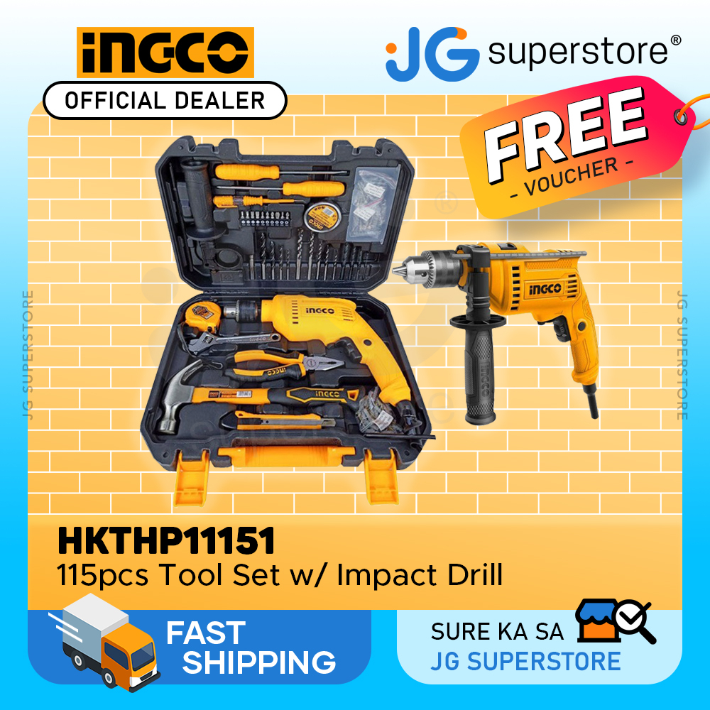 INGCO 115pcs Tool Set SS Super Select with 680W Impact Drill ...