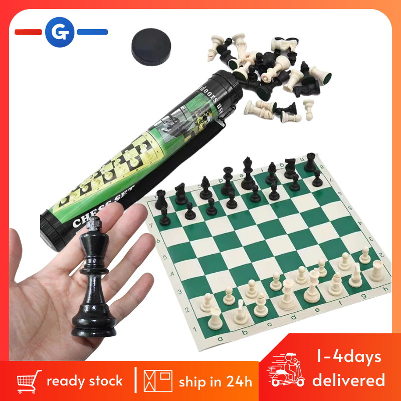 Foldable Plastic Chess Set International chess board chess mat set ...