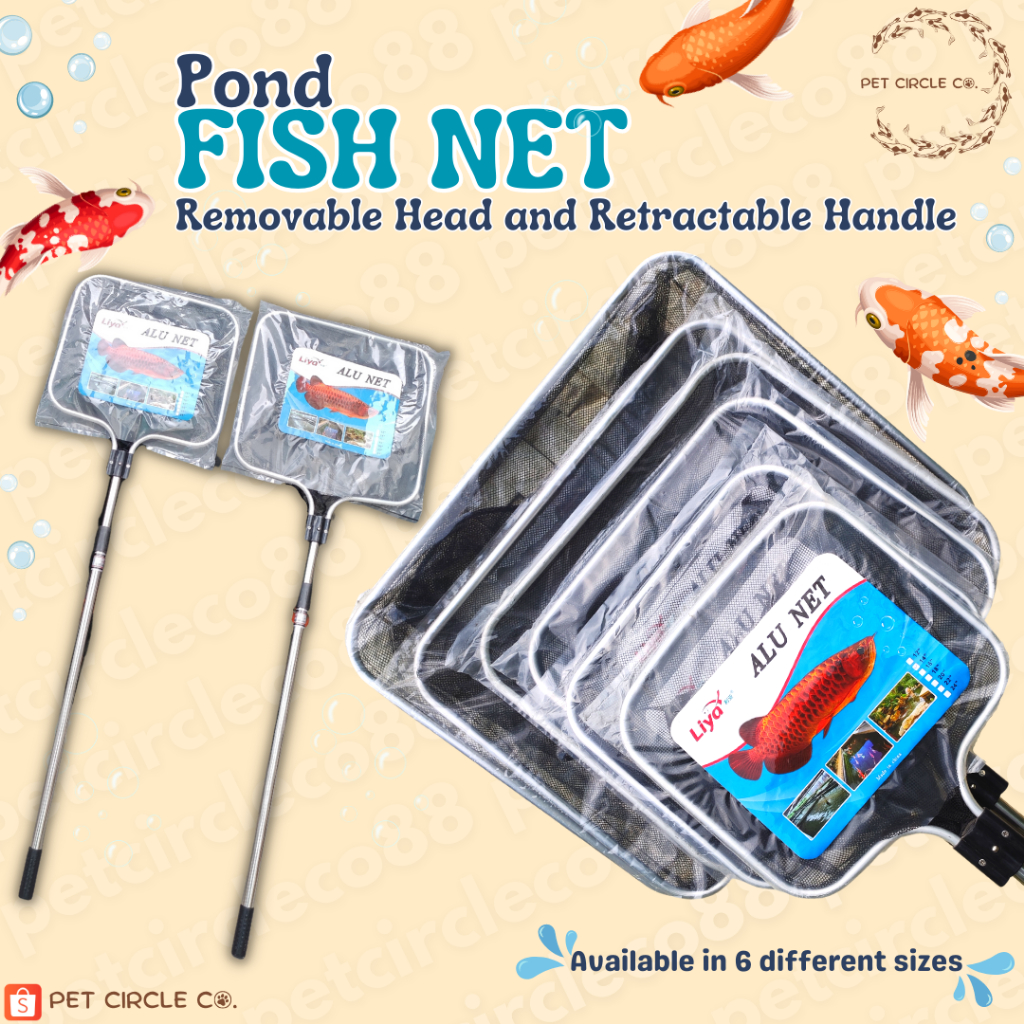 Fishnet Fish Pond Net Fishing Net ( Retractable Handle ) 14" 18" 16 ...