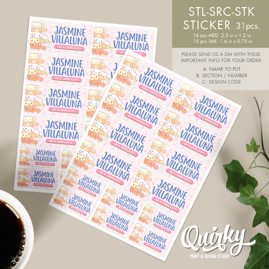 Personalized Waterproof Name Stickers - Girl Designs | Shopee Philippines