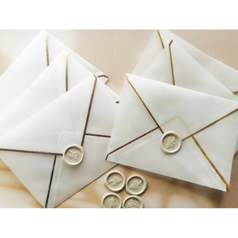Transparent Envelope 5R with GOLD or SILVER LINING for wedding, debut ...
