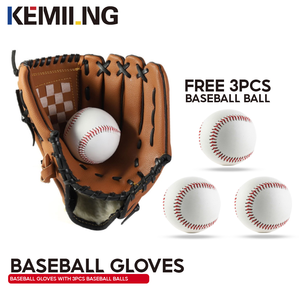 Kemilng Baseball Gloves Leather Pitcher Baseball Gloves With Baseball ...