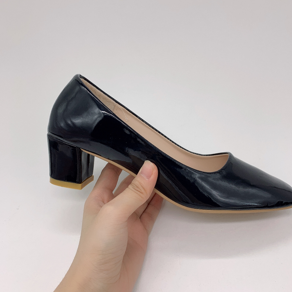 Women Block Heel Shoes Korean Style Black School Office Work White ...