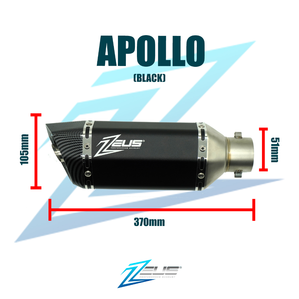 ZEUS APOLLO EXHAUST FULLSYSTEM FOR SCOOTERS (BLACK) | Shopee Philippines