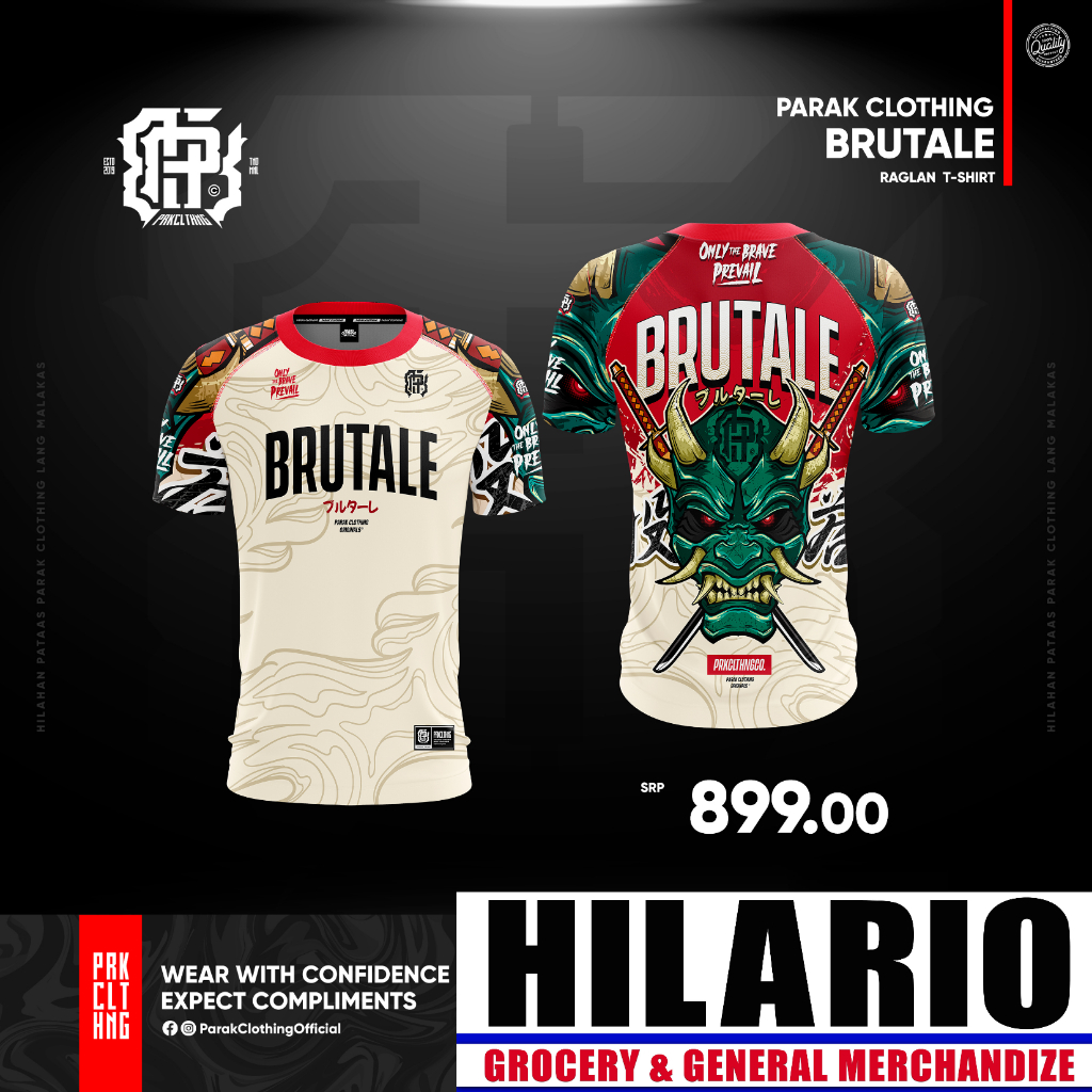 BRUTALE RAGLAN CUT T-SHIRT PARAK CLOTHING ORIGINAL LIMITED STOCK ...