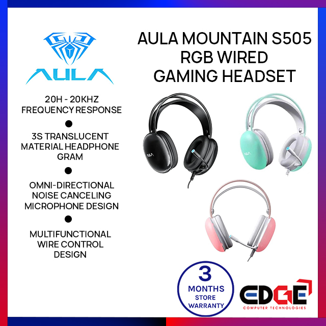 EDGE | AULA Mountain S505 RGB Wired Gaming Headset | Shopee Philippines