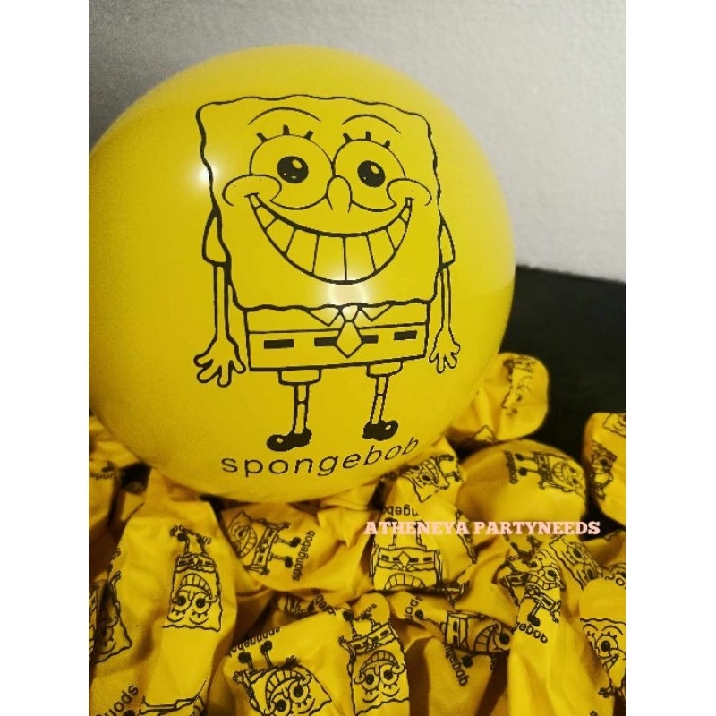 10pcs SpongeBob Printed Balloons Size 12inches Latex | Character theme ...