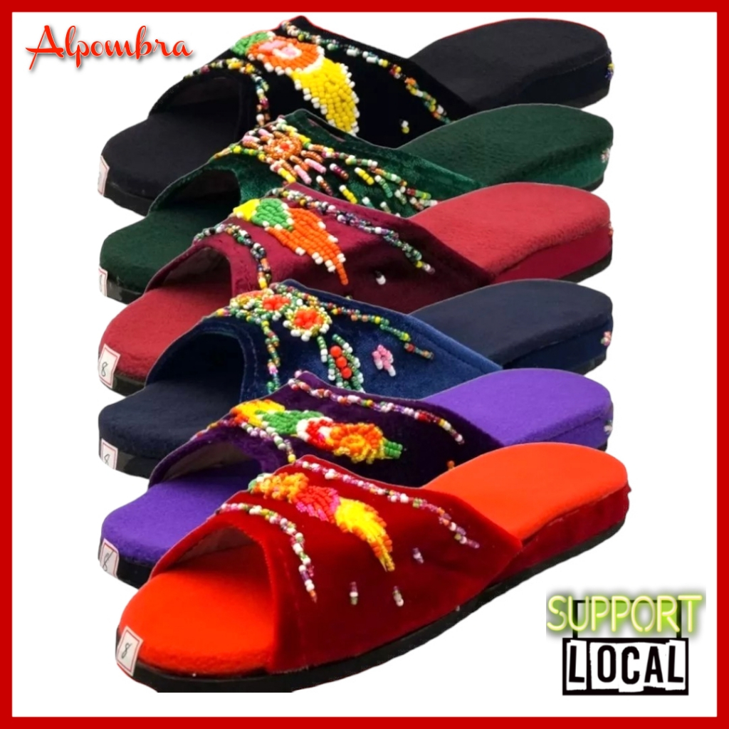 Alpombra Ladies 'Open-Toe' Lightweight hand-crafted beaded indoor ...