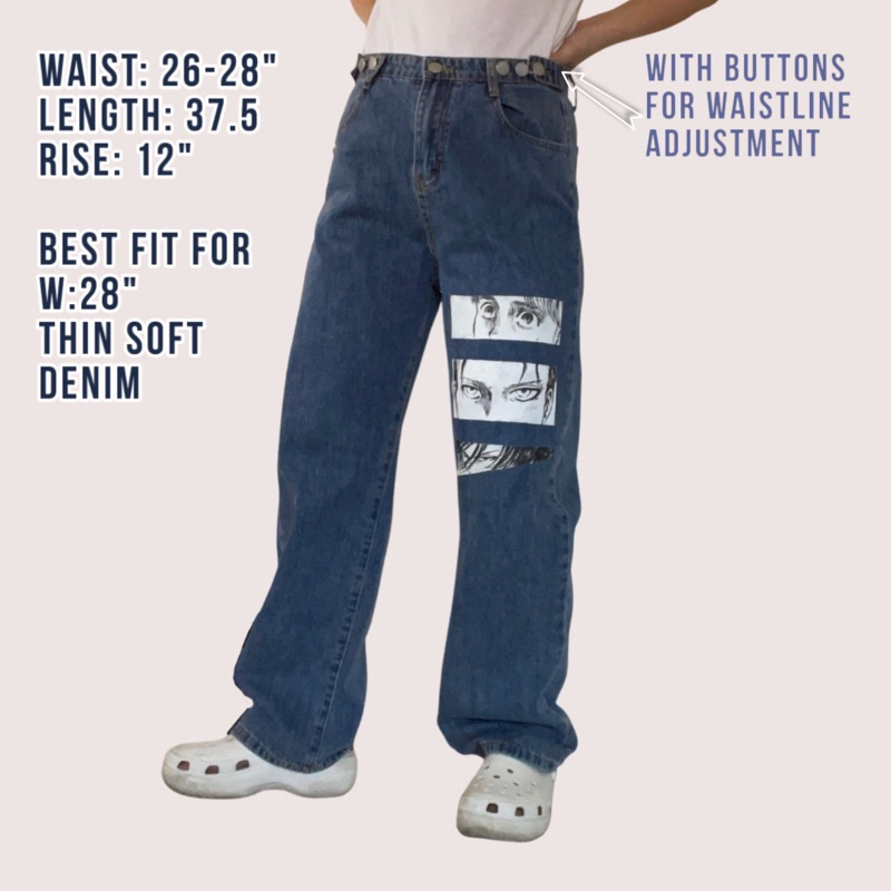 Hand-Painted Anime Jeans - Customized Naruto, Demon Slayer, Death Note ...