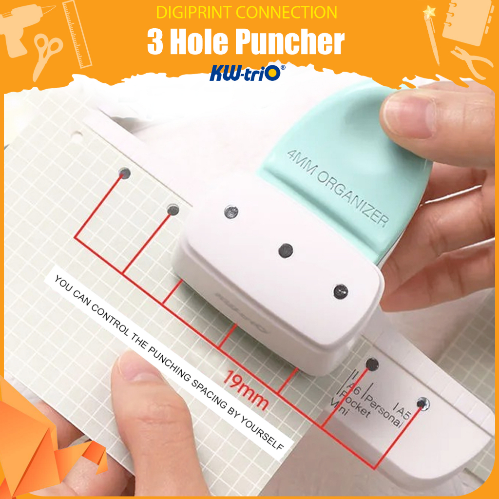 KW-Trio 3 Hole Puncher 4mm Round Hole Punch Handheld plastic for ...