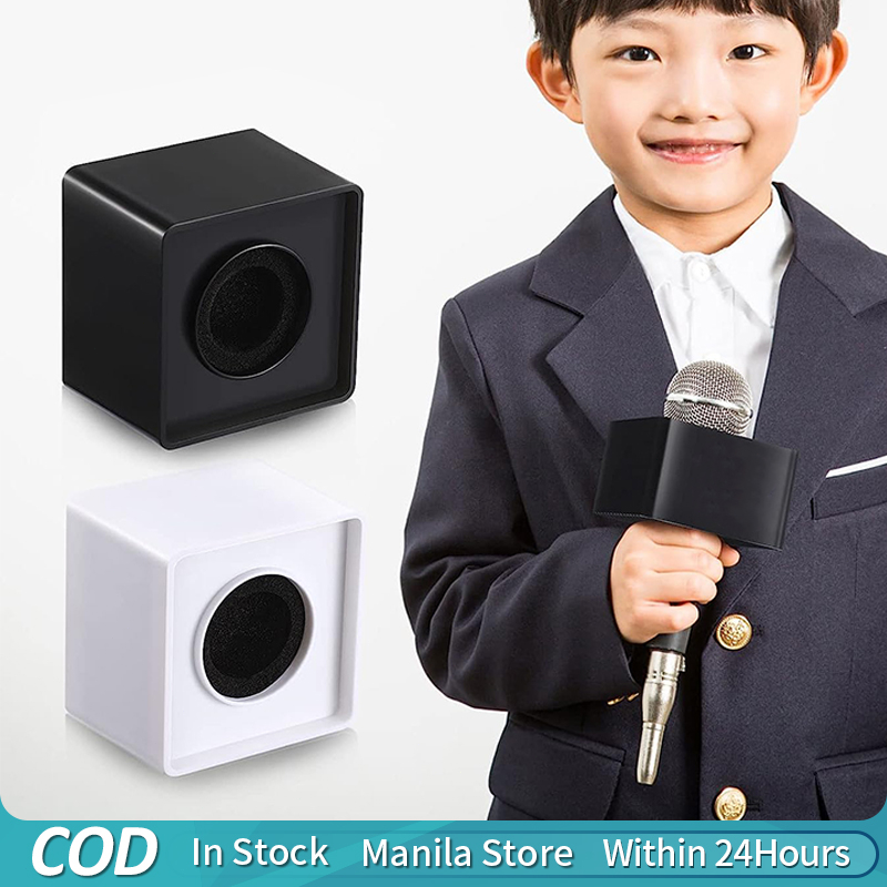 2pcs Portable Square Cube Shaped Interview Mic Microphone Flag Station ...