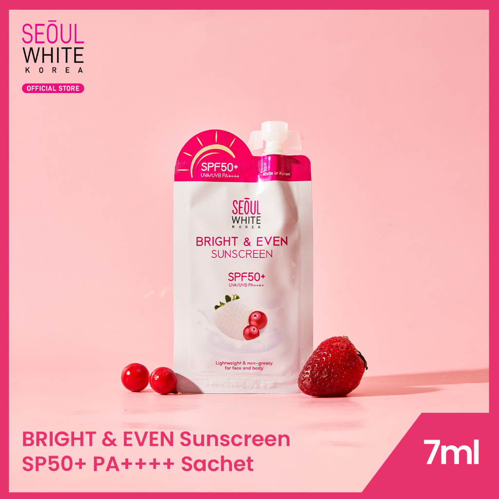Seoul White Korea BRIGHT & EVEN Sunscreen SP50+ PA++++ Sachet 7ml ...