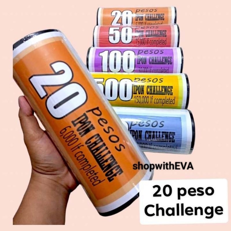 20 peso paper bills ipon challenge alkansya coinbank | Shopee Philippines