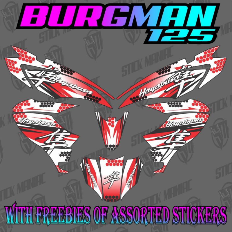 Suzuki Burgman 125 decals sticker, Laminated | Shopee Philippines