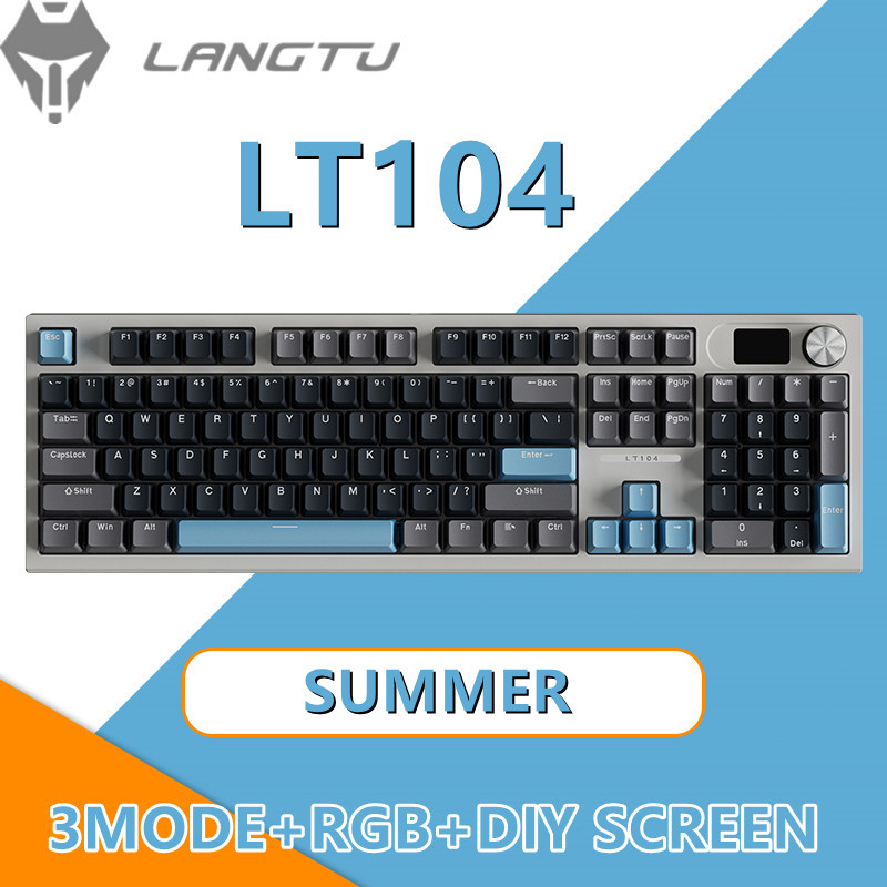 Langtu LT104 Mechanical keybaord RGB backlit Hotswap Knob DIY Screen ...