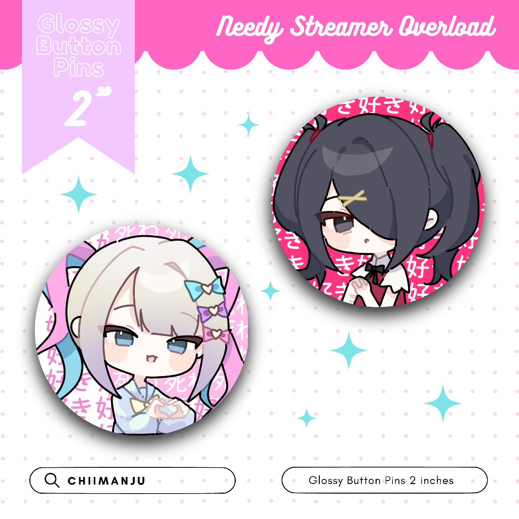 [Chiimanju] Ame Kangel Needy Streamer Overload Button Pin | Shopee ...